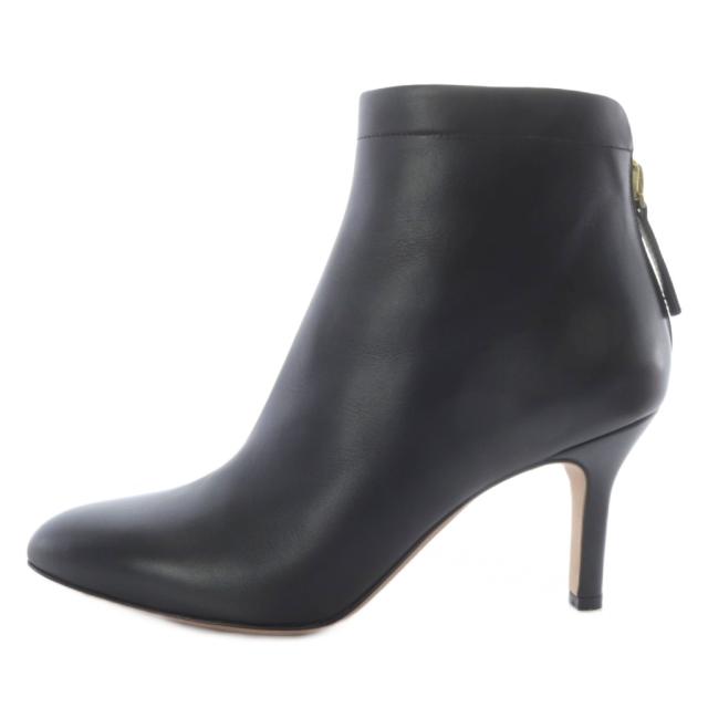 【中古】未使用品 ペリーコ 7049 TAXI バックジップ ショートブーツ ハイヒール レザー 39 ブラック /YO28 レディース