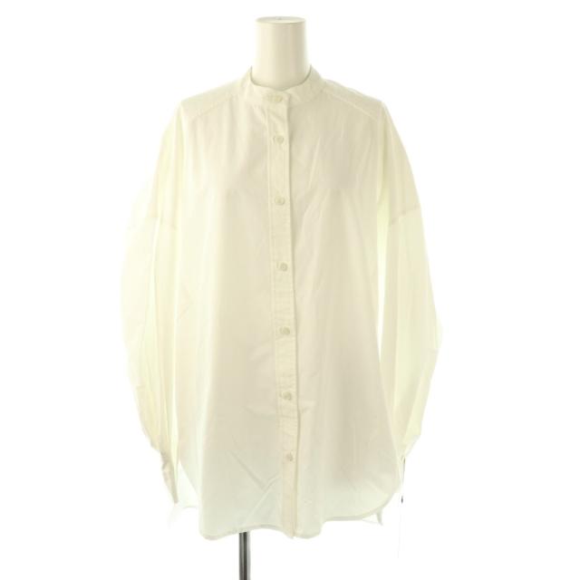 【中古】マチャット MACHATT スタンドカラーオーバーシャツ ブラウス 長袖 前開き F 白 /NR ■OS レディース