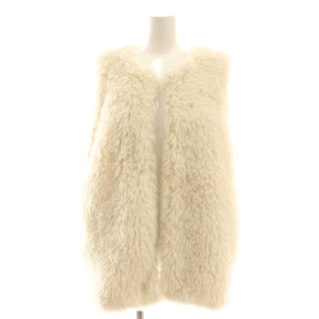 【中古】ボールジー BALLSEY トゥモローランド プードルファー クルーネックジレ ベスト アウター 36 アイボリー