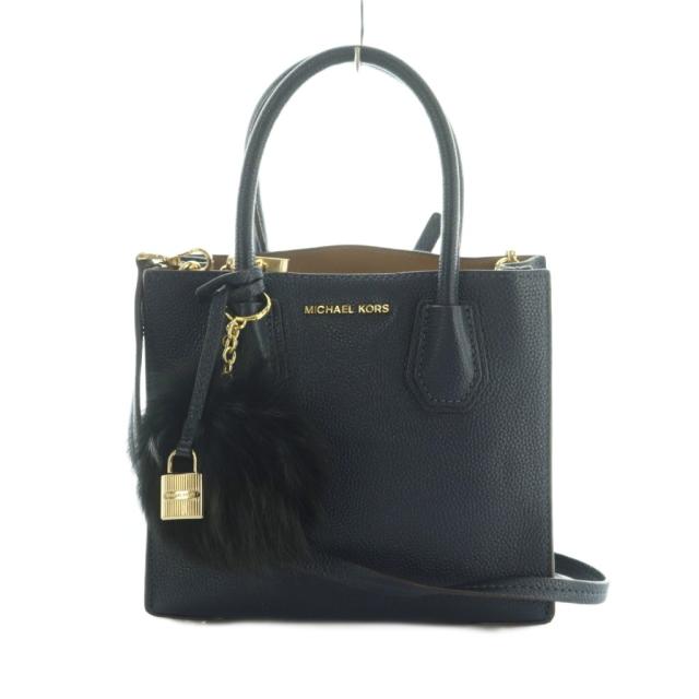 【中古】マイケルコース MICHAEL KORS 2WAYバッグ ハンドバッグ ショルダーバッグ レザー ネイビー ■OS レディース