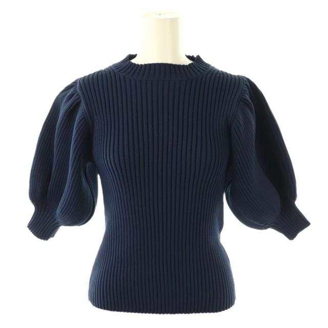 【中古】セブンテンバイミホカワヒト ボリュームスリーブニット セーター S ネイビー /DO ■OS レディース