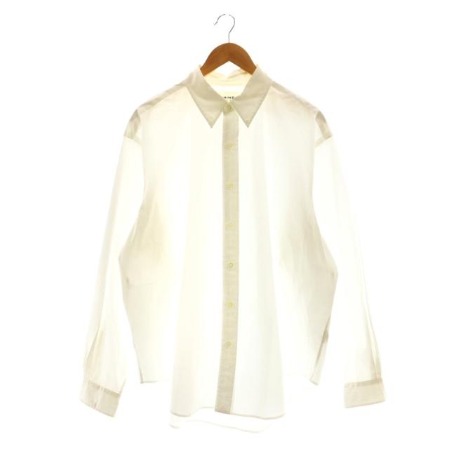 【中古】シンゾーン Shinzone DADDY SHIRT シャツ ブラウス ボタンダウン オーバーサイズ RS ホワイト 21AMSBL08