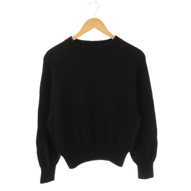 【中古】バトナー BATONER 24AW キャメル クルーネック ニット セーター 長袖 2 ブラック /HK ■OS レディース