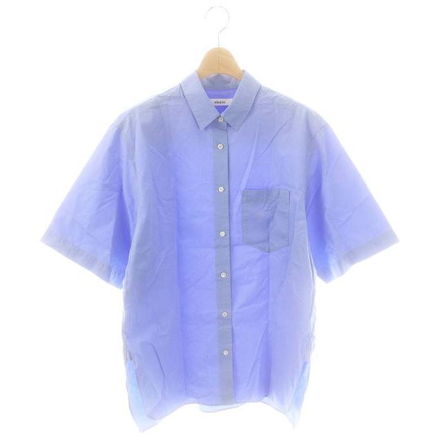 【中古】エブール ebure 23SS ハーフスリーブポケットシャツ チュニック 青 /MI ■OS ■SH レディース