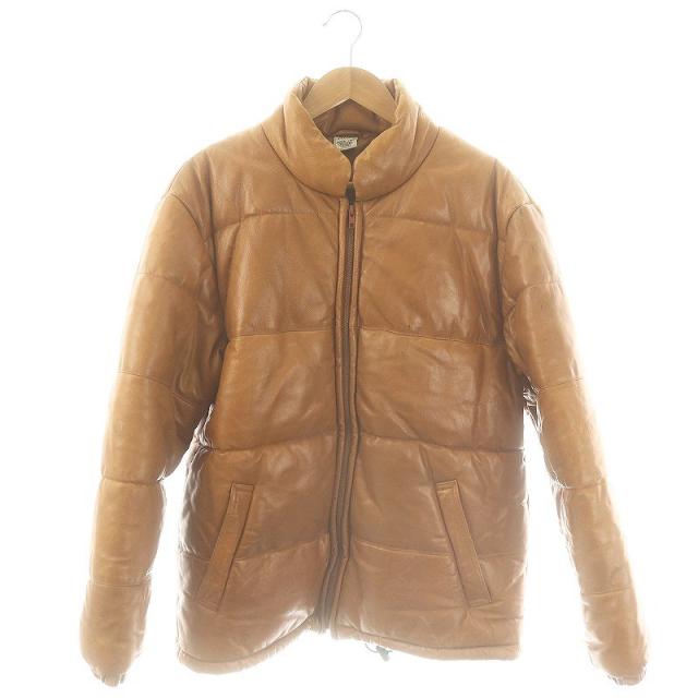 【中古】ノーコンセプトブランド Non Concept Brand ラムレザー 中綿ジャケット ブルゾン M 茶 ■OS ■GY09 メンズ