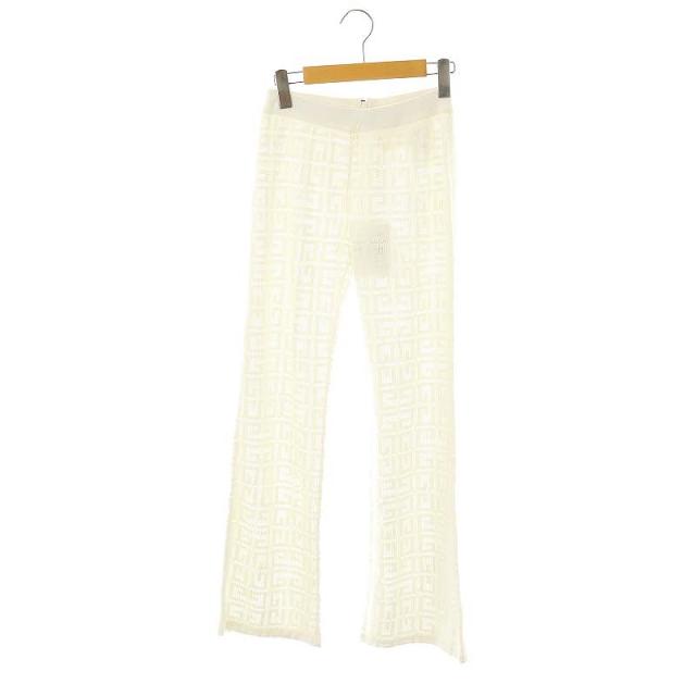 【中古】未使用品 ジバンシィ GIVENCHY 24AW 4Gジャガード オープンニット パンツ バギー XS 白 BW511M4ZA4