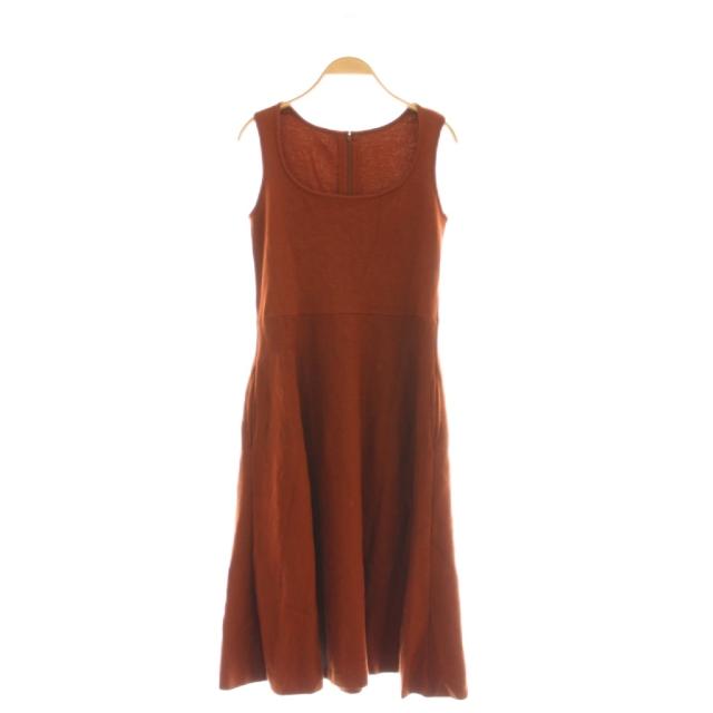 【中古】フォクシー FOXEY ブティックライン ドレス ニットワンピース オランジェット ひざ丈 ブラウン 40553