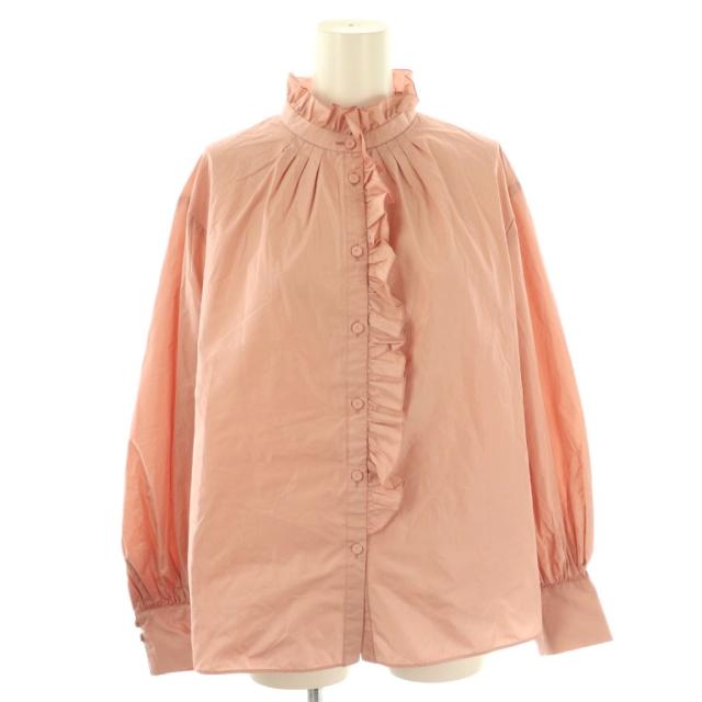 【中古】アナイ ANAYI ブラウス シャツ フリル 長袖 38 ピンク /DF ■OS レディース