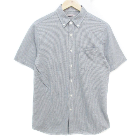 【中古】ドゥクラッセ カジュアルシャツ 半袖 ボタンダウン 千鳥格子柄 L 白 紺 ホワイト ネイビー /FF48 メンズの通販はau PAY ...