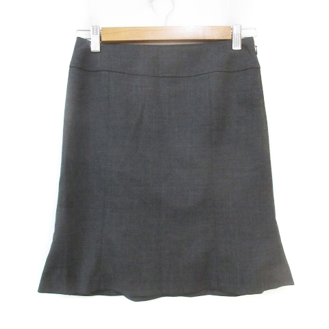 【中古】未使用品 ジュエルチェンジズ アローズ フレアスカート ひざ丈 総柄 34 S ダークグレー /FF45 レディース