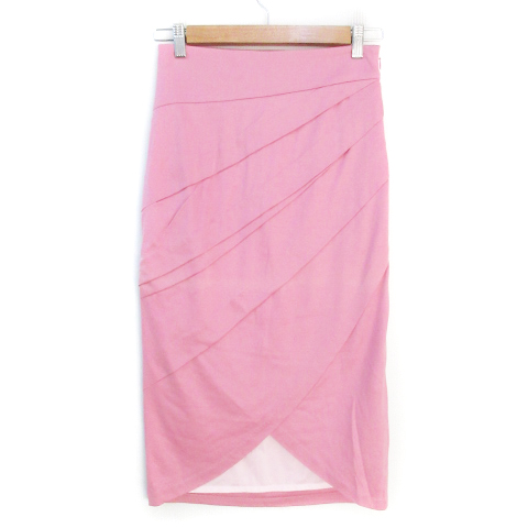 【中古】未使用品 ノーベスパジオ NOVESPAZIO タイトスカート ロング丈 無地 38 M ピンク /FF45 レディース