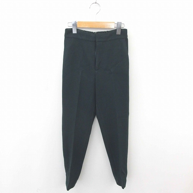 【中古】未使用品 クラネ CLANE タグ付き ニット テーパード センタープレス パンツ ウール混 0 グリーン 緑 /TT