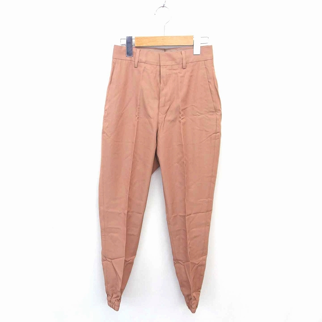 【中古】未使用品 クラネ CLANE タグ付き テーパード ジョガー センタープレス パンツ 裾ゴム 0 ベージュ 茶 /TT