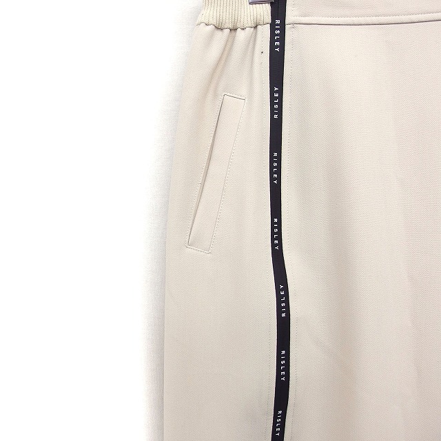 中古】リズレー RISLEY ジップ ロング ナロースカート 38 オフホワイト