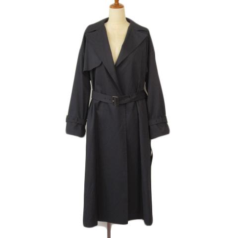 【中古】ミッシェルクラン MICHEL  洗えるAライントレンチコート 22SS 38 紺 ネイビー レディース