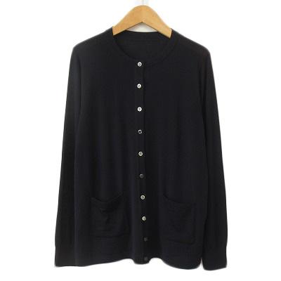 【中古】キャラオクルス CARA O CRUZ クルーネックカーディガン BOTTO POALA 11 紺 ネイビー レディース