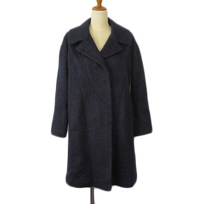 【中古】マルティニーク martinique チェスターコート シャギー モヘヤ ウール 紺 ネイビー レディース