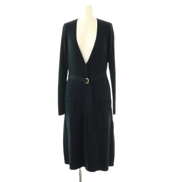 【中古】エポカ EPOCA ロングカーディガン リブニット 長袖 ベルト付き 40 ネイビー /HK ■GY49 レディース