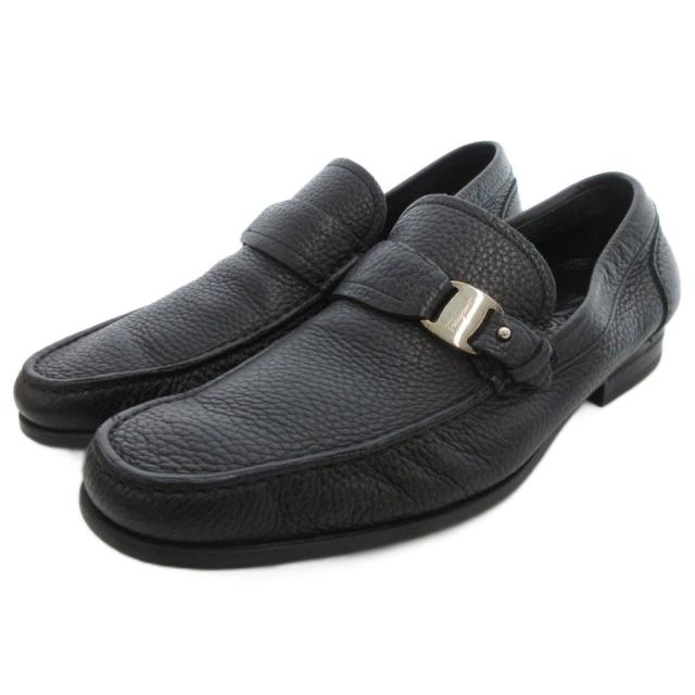 【中古】サルヴァトーレフェラガモ Salvatore Ferragamo ローファー シューズ レザー 8.5 黒 ブラック /UO ■GY62