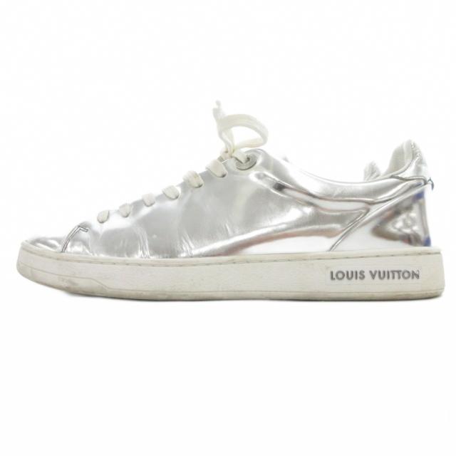 【中古】ルイヴィトン LOUIS VUITTON メタリック ローカット スニーカー 36 銀色 シルバーカラー MS0116 /UO ■GY62