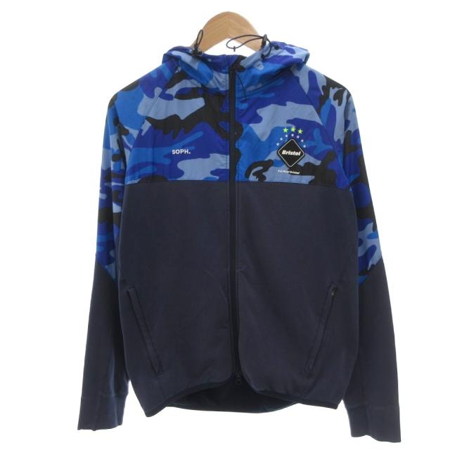 【中古】エフシーレアルブリストル ジャージ マウンテンパーカー M 紺 ネイビー カモフラージュ 迷彩