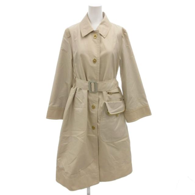 【中古】コーチ COACH トレンチコート ロックボタン ロング 2 ベージュ /FF ■GY62 レディース