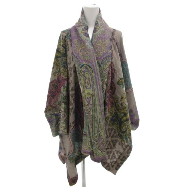 【中古】エトロ ETRO カーディガン 羽織り シルク混 マルチカラー ペイズリー /FF ■GY62 レディース