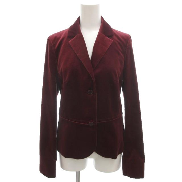【中古】エトロ ETRO ベロアジャケット テーラード ブレザー 2B 42 ボルドー /FF ■GY62 レディース