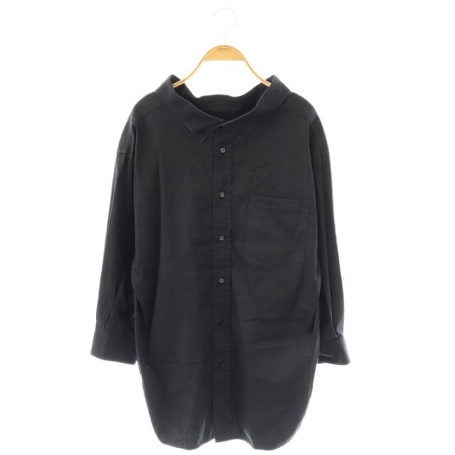【中古】バレンシアガ BALENCIAGA ワイド シャツ 491851 長袖 34 ブラック /ES ■GY53 レディース