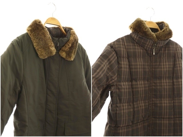 中古】バーバリー レッキスファー ダウンジャケット リバーシブル 裏地