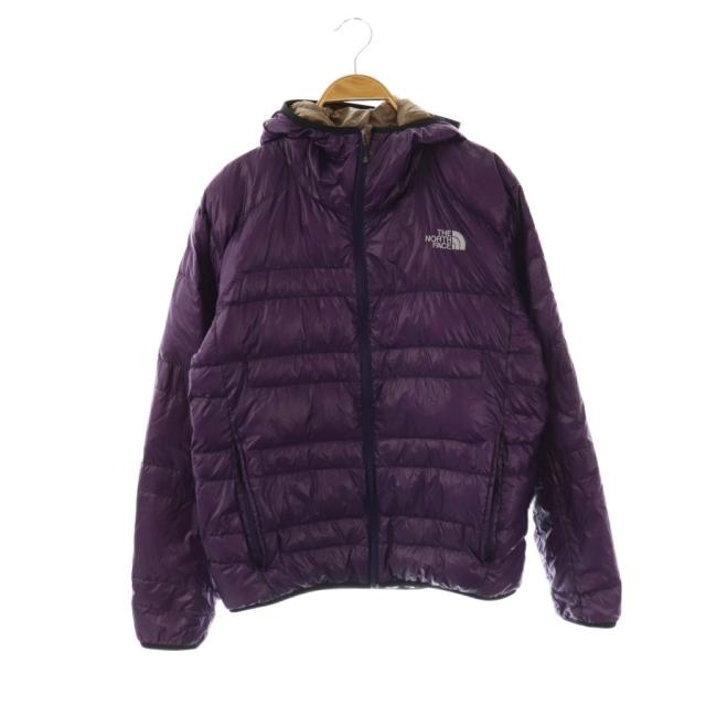 【中古】ザノースフェイス THE NORTH FACE LIGHT HEAT HOODIE ダウンジャケット ロゴ ナイロン M 紫 パープル