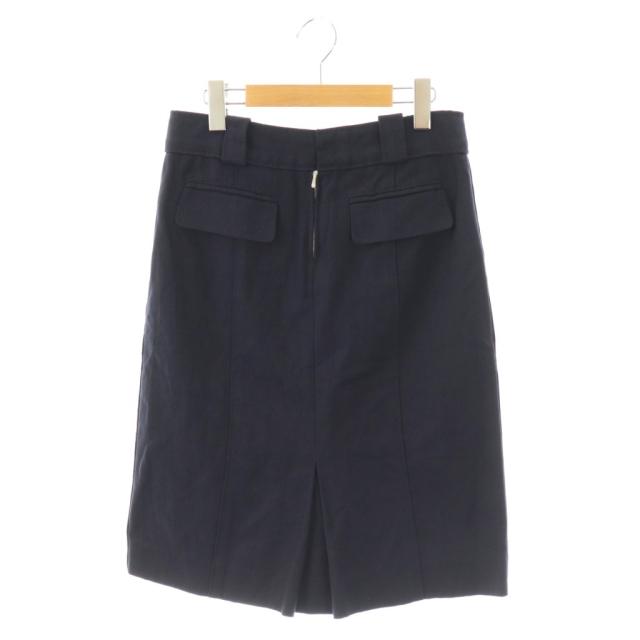 【中古】ルイヴィトン LOUIS VUITTON タイトスカート 膝丈 リネン混 38 ネイビー /DO ■GY53 レディース