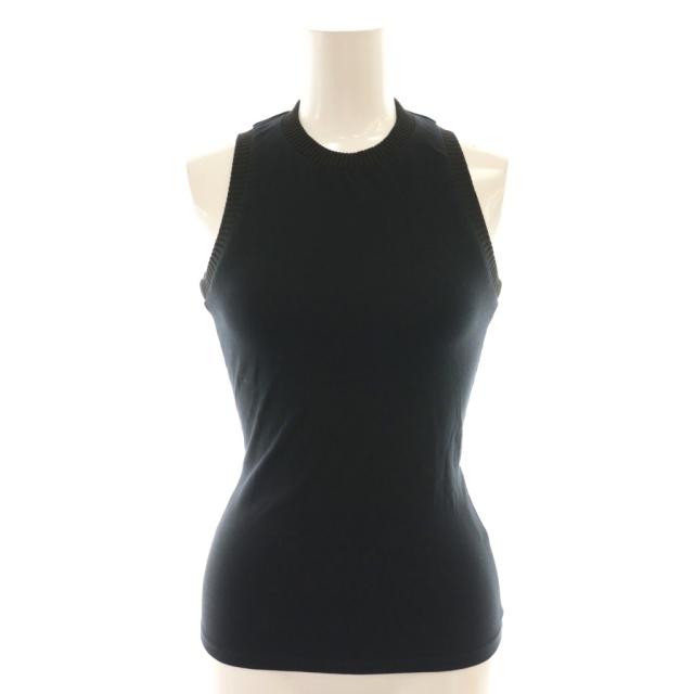 【中古】未使用品 ヴェルサーチ ヴェルサーチェ VERSACE タンクトップ カットソー ノースリーブ 38 ブラック