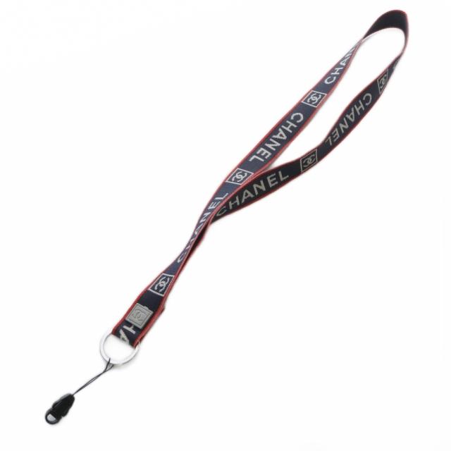 【中古】シャネル CHANEL ネックストラップ ココマーク ネイビー /YO35 ■GY20 ■OH レディース
