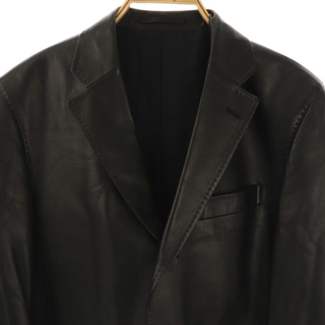 【中古】エステーデュポン S.T.DUPONT レザージャケット テーラード アウター S 黒 /NR ■GY53 メンズ