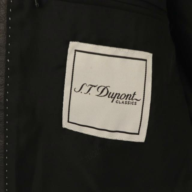 【中古】エステーデュポン S.T.DUPONT レザージャケット テーラード アウター S 黒 /NR ■GY53 メンズ