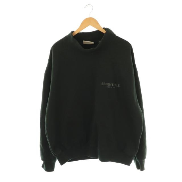 【中古】エッセンシャルズ ESSENTIALS スウェット トレーナー 裏起毛 ロゴ コットン M ブラック /ES ■GY53 メンズ