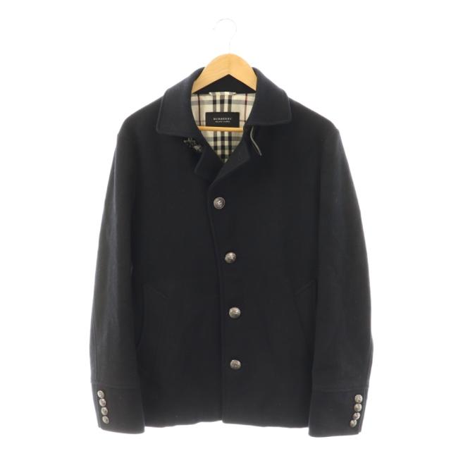 【中古】バーバリーブラックレーベル BURBERRY BLACK LABEL メルトンコート アウター ステンカラー L 黒 ブラック