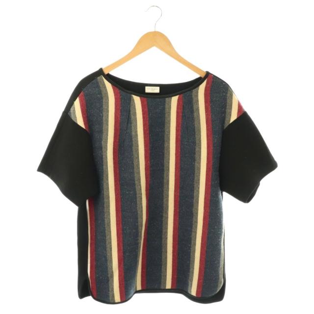 【中古】ドリスヴァンノッテン DRIES VAN NOTEN カットソー 切替 ストライプ 半袖 S マルチカラー レディース