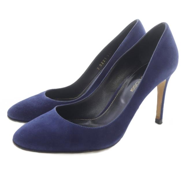 【中古】セルジオロッシ Sergio rossi パンプス スエード ピンヒール 35.5 紺 ネイビー /SR ■GY57 レディース