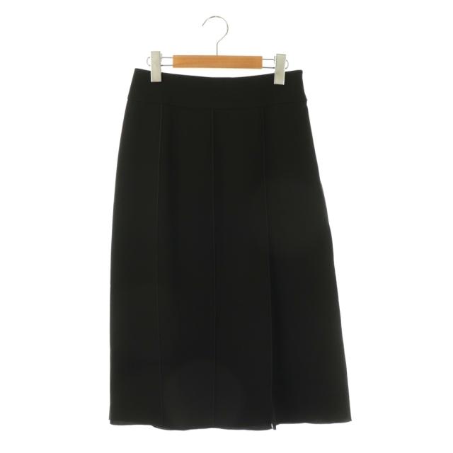 【中古】シクラス CYCLAS フレアスカート ロング スリット レース 34 黒 /NR ■GY57 レディース