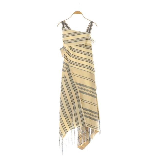 【中古】モンス MONSE ワンピース マキシ ロング ノースリーブ 2 アイボリー 紺 ネイビー /AT ■OS ■GY57 レディース