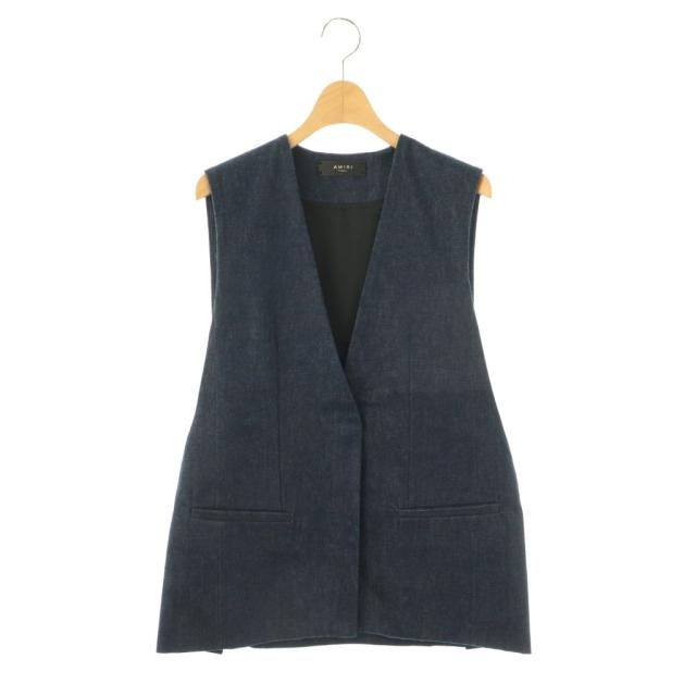 【中古】アミリ AMIRI ベスト デニム 前開き コットン XS 紺 /NR ■GY57 レディース