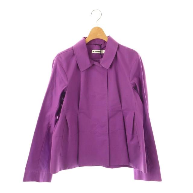 【中古】ジルサンダー JIL SANDER ジャケット シルク混 34 紫 パープル /NR ■GY57 レディース
