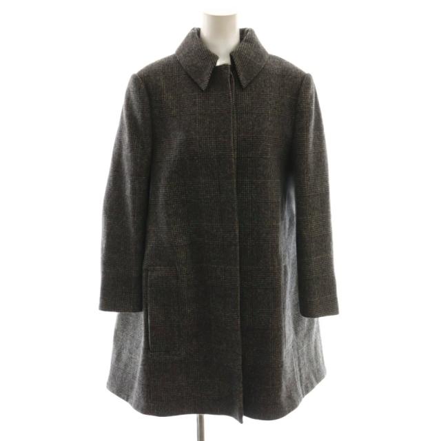 【中古】ニナリッチ NINA RICCI ステンカラーコート グレンチェック アウター 34 ダークグレー /DF ■GY57 レディース
