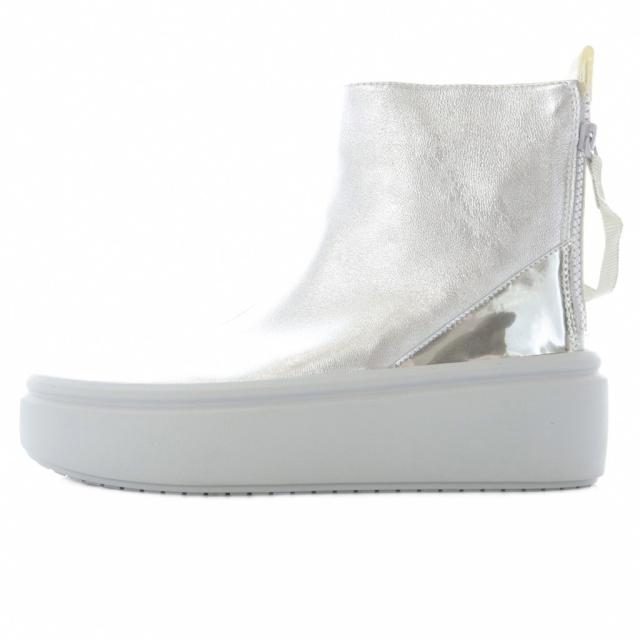 【中古】ユナイテッドヌード UNITED NUDE ブーツ ショート レザー 厚底 38 シルバー色 /SR ■GY57 レディース