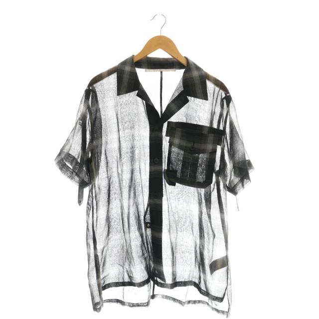 【中古】タム Tame 25年 シャツ チェック シアー ブラック ホワイト /CX ■GY57 メンズ