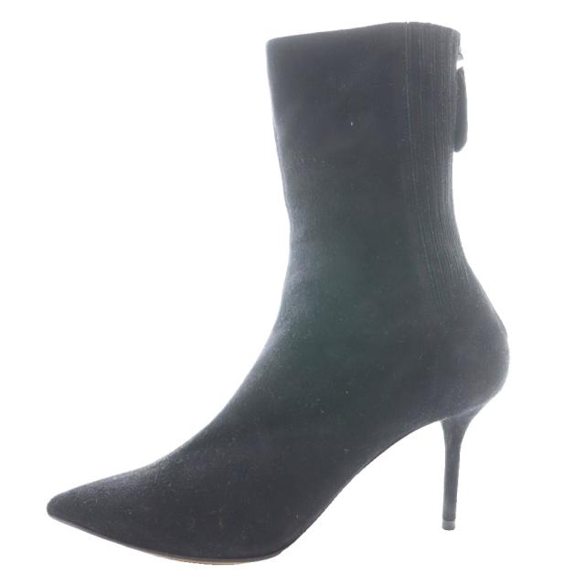 【中古】アクアズーラ AQUAZZURA ショートブーツ ピンヒール スエード 36.5 黒 ブラック /SS ■OS ■GY57