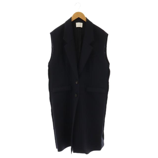【中古】エズミ EZUMi ロングジレ ベスト コート カットオフ M ネイビー /DF ■GY57 レディース
