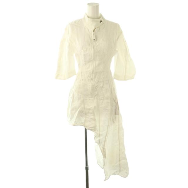 【中古】ステラマッカートニー 2022 コルセットドレス ワンピース アシンメトリー レーヨン リネン 36 ホワイト 白